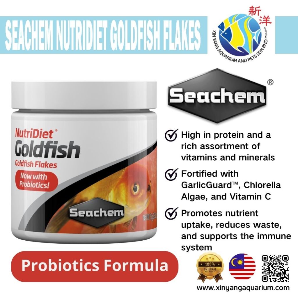 SEACHEM NUTRIDIET GOLDFISH FLAKES WITH PROBIOTICS 15G / 30G PREMIUM ...