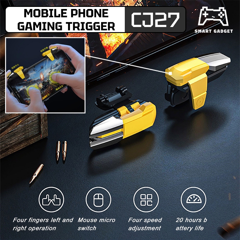 CJ27 Mobile Game Controller L1R1 High Frequency Click Button Gaming Sensitive Trigger Joystick ...