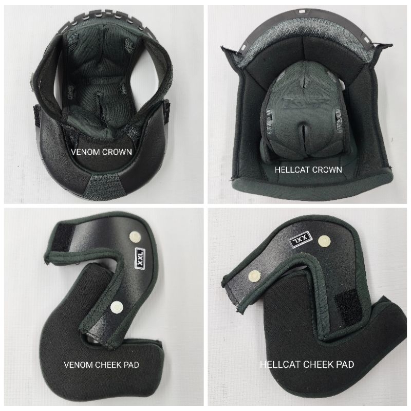 ORIGINAL HELMET KYT VENOM/HELLCAT 💢CHEEK PAD/PADDING/CROWN PAD | Shopee ...