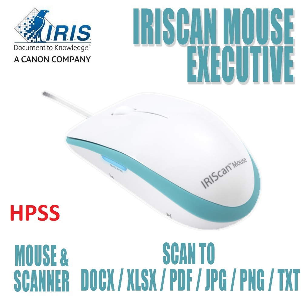 IRISCAN MOUSE EXECUTIVE 2 IN 1 MOUSE & SCANNER TO PDF DOCX XLSX JPG PNG TXT FORMAT 3 BUTTON MICE ...