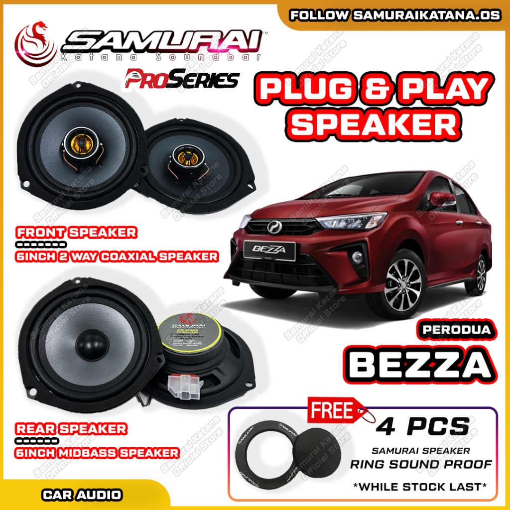🔊 Perodua Bezza Plug & Play Speaker SAMURAI KATANA SOUNDBAR PRO SERIES ...