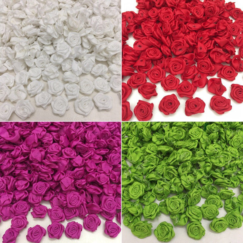 0440_25pcs & 50pcs Grosgrain Ribbon Rose Flowers for DIY Doorgift Sew ...