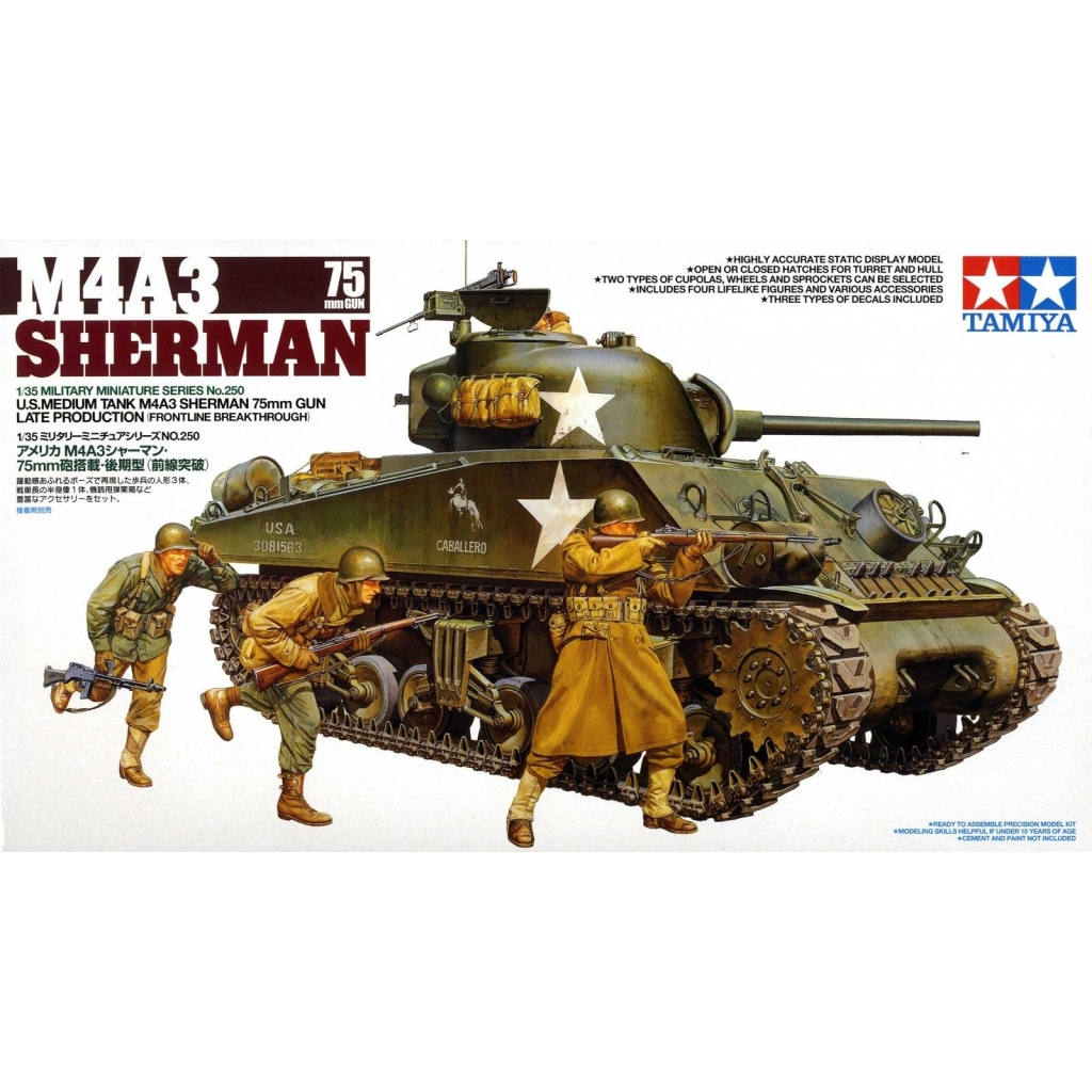 TAMIYA 1/35 M4A3 SHERMAN TANK "FRONTLINE BREAKTHROUGH" MODEL KIT 35250 ...