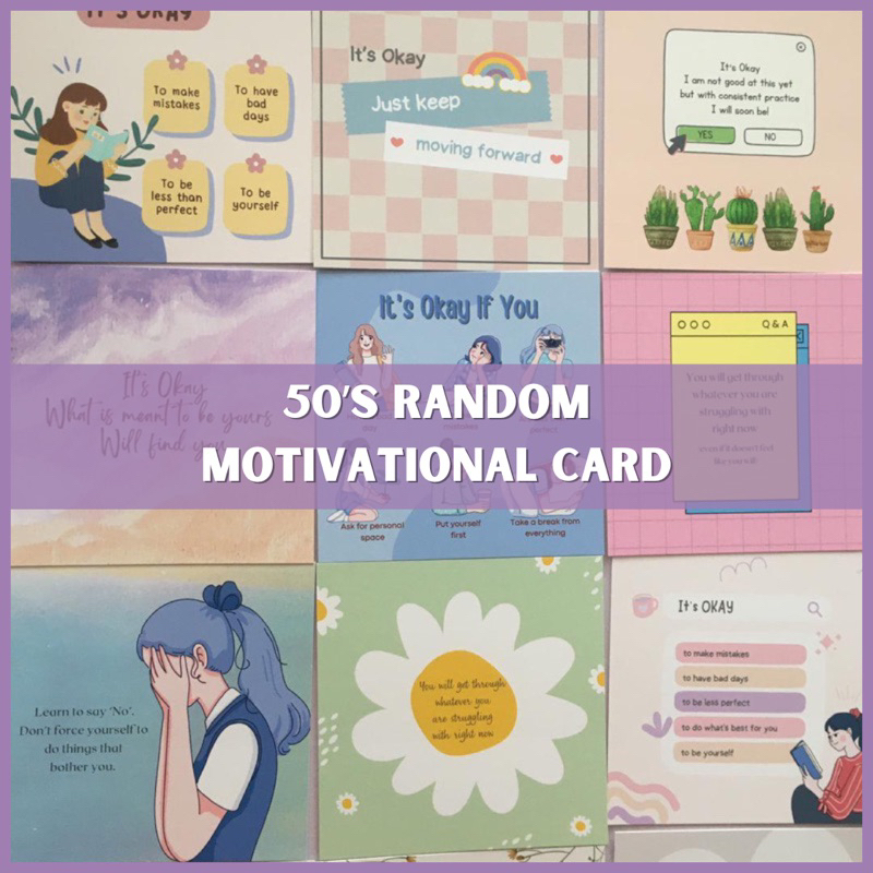50s RANDOM MOTIVATIONAL CARD QUOTES CARD | Shopee Malaysia