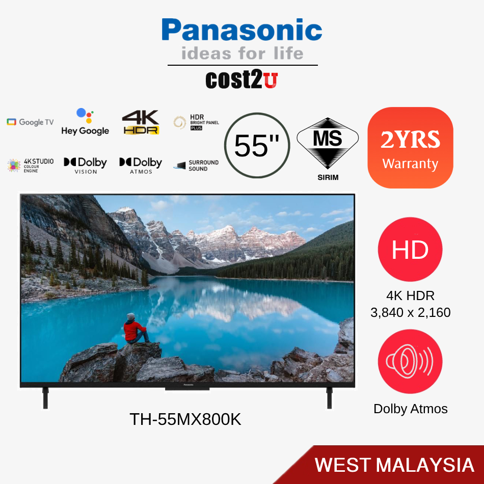 Panasonic LED 55" 4K HDR Android Smart TV Dolby Atmos | TH-55MX800K ...