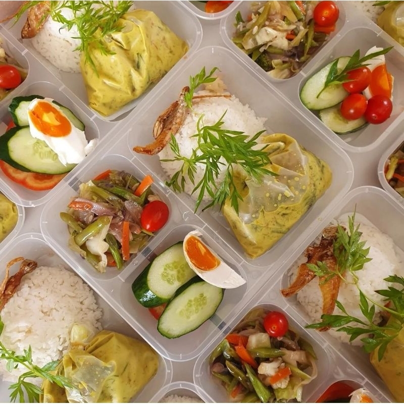 RORA - 2/3/4 Compartment Disposable Lunch Box With Cover / Kotak Nasi 3 ...