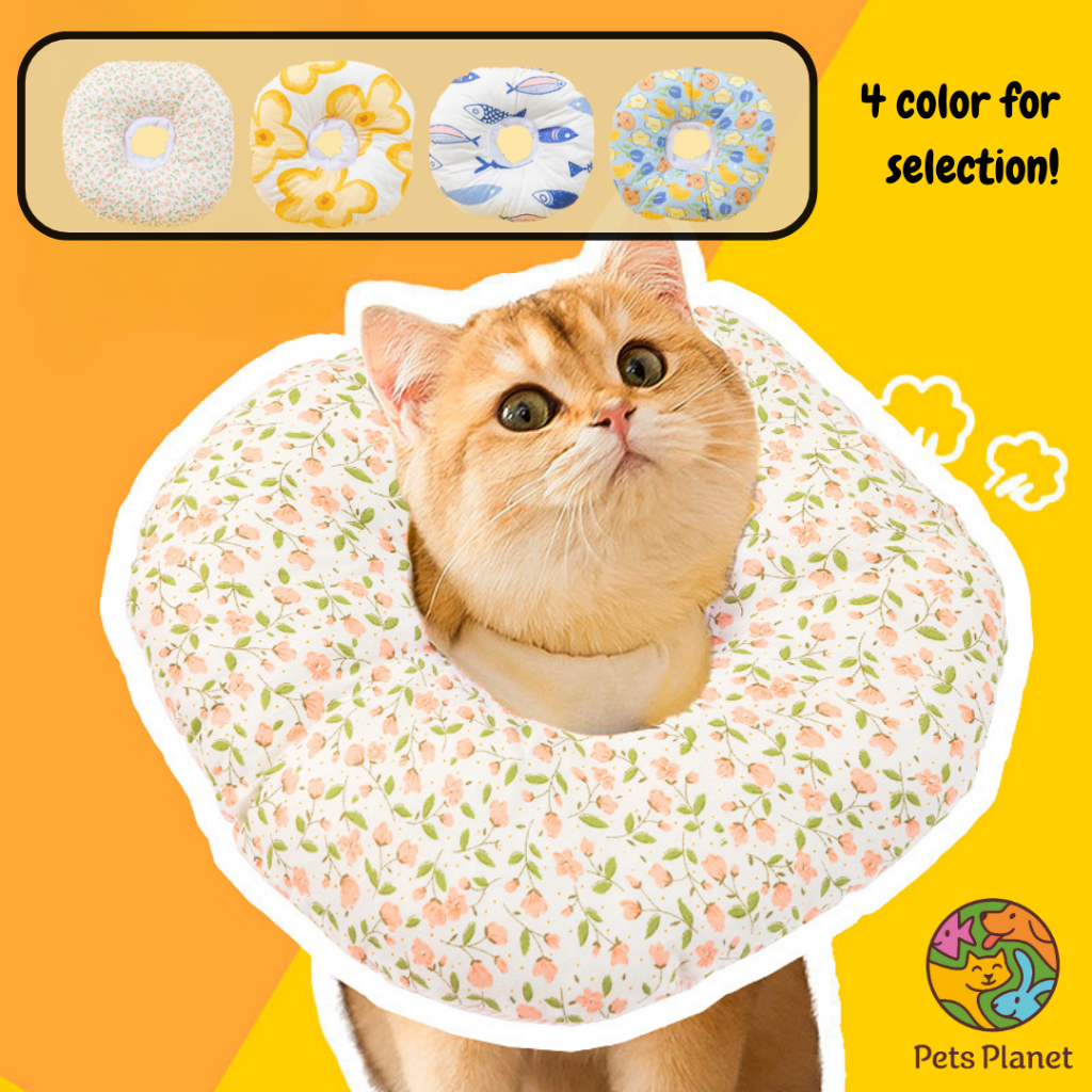 [100% COTTON] Pet Elizabeth Collar | Anti-Licking Headgear Sterile ...
