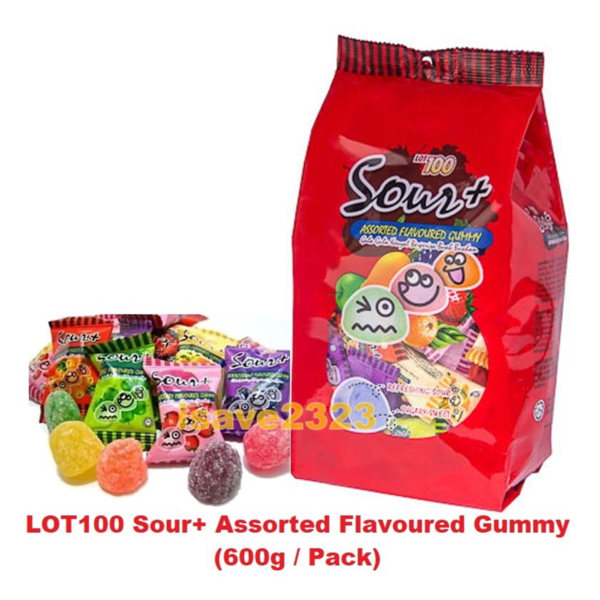 [HALAL] LOT100 Sour+ Plus Assorted Candy (600g / Pack) | Shopee Malaysia