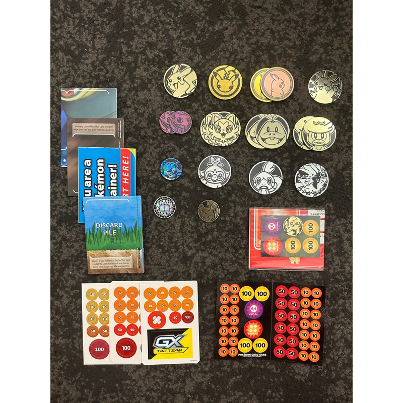 Pokemon TCG Accessories - Coins, Damage Counters & Playmat | Shopee ...
