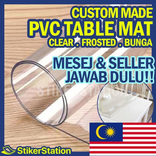 PVC Table Mat / Alas Meja Plastik Tebal / 1mm 2mm Thick PVC Table ...