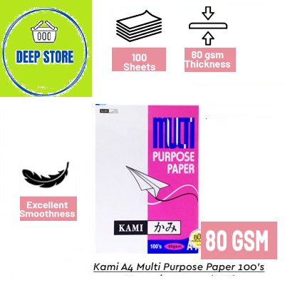 KAMI MULTI PURPOSE PAPER A4 80GMS 100'S | Shopee Malaysia