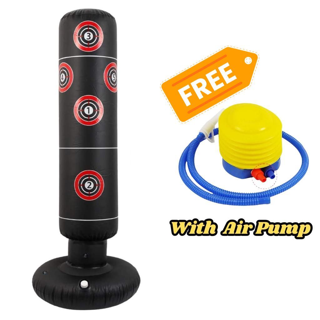 【STN】Boxing Punching Bag Set Stand MMA Standing Inflatable Sandbag Muay ...
