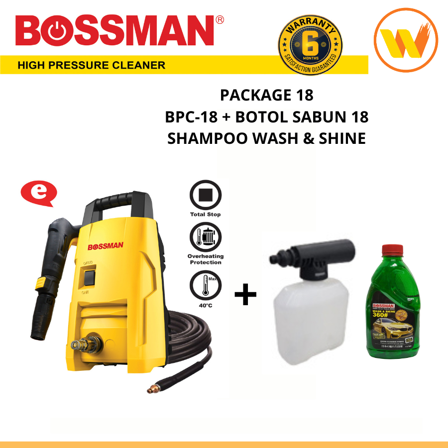 BOSSMAN BPC-117 WATER JET HIGH PRESSURE CLEANER WASHER 1400W 110BAR ...