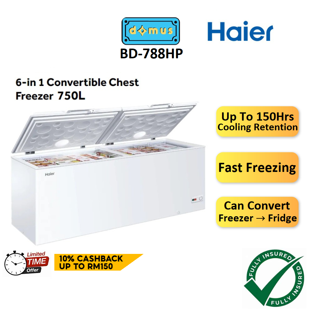 Haier Chest Freezer Full Range 200L 332L 450L 535L 750L Peti Freezer ...