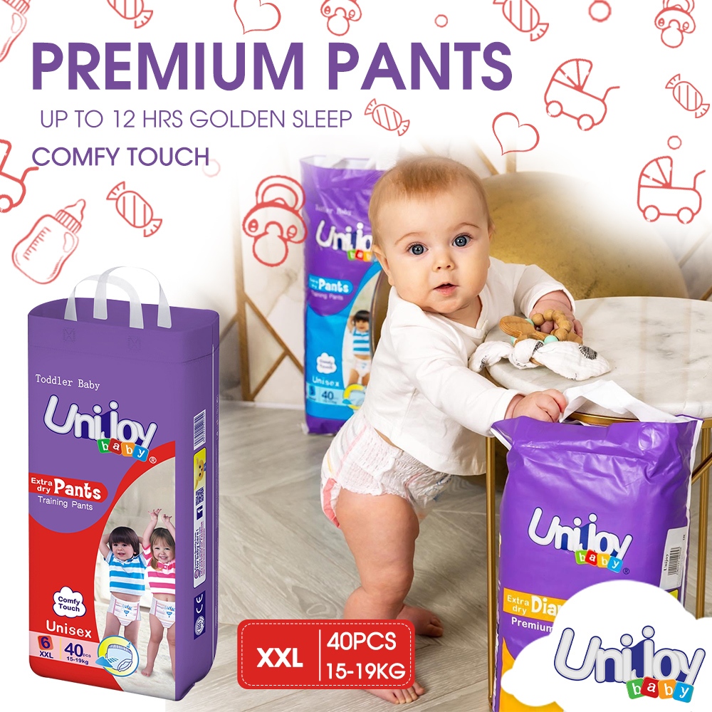Unijoy Baby Diapers Extra Dry Newborn Breathable Dry Pants Pull Up ...