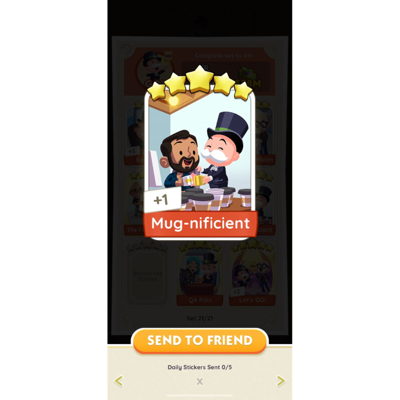 MONOPOLY GO 5 STAR STICKER, EARLY HIT, CHA CHING , SPECIAL SPEECH , MUG ...