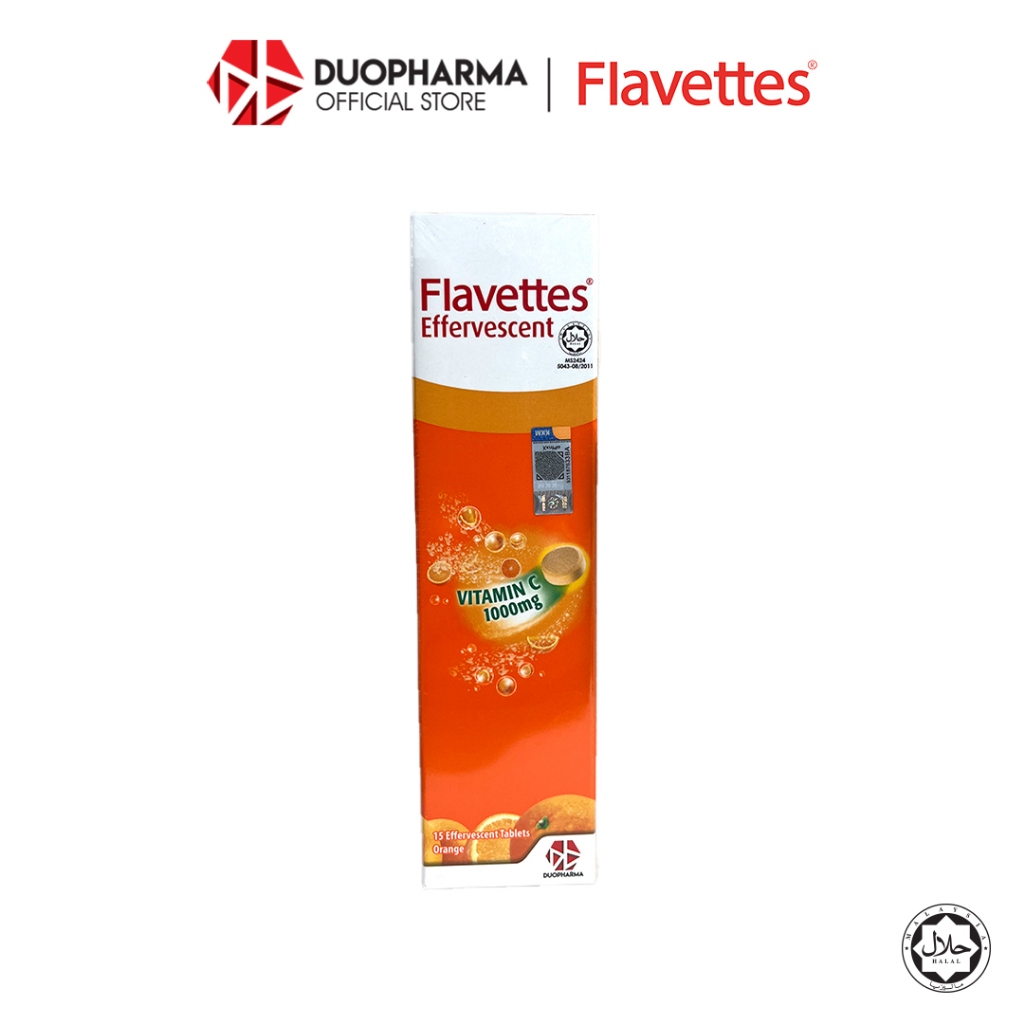 Flavettes Effervescent 1000mg Vit C Org (15's) | Shopee Malaysia