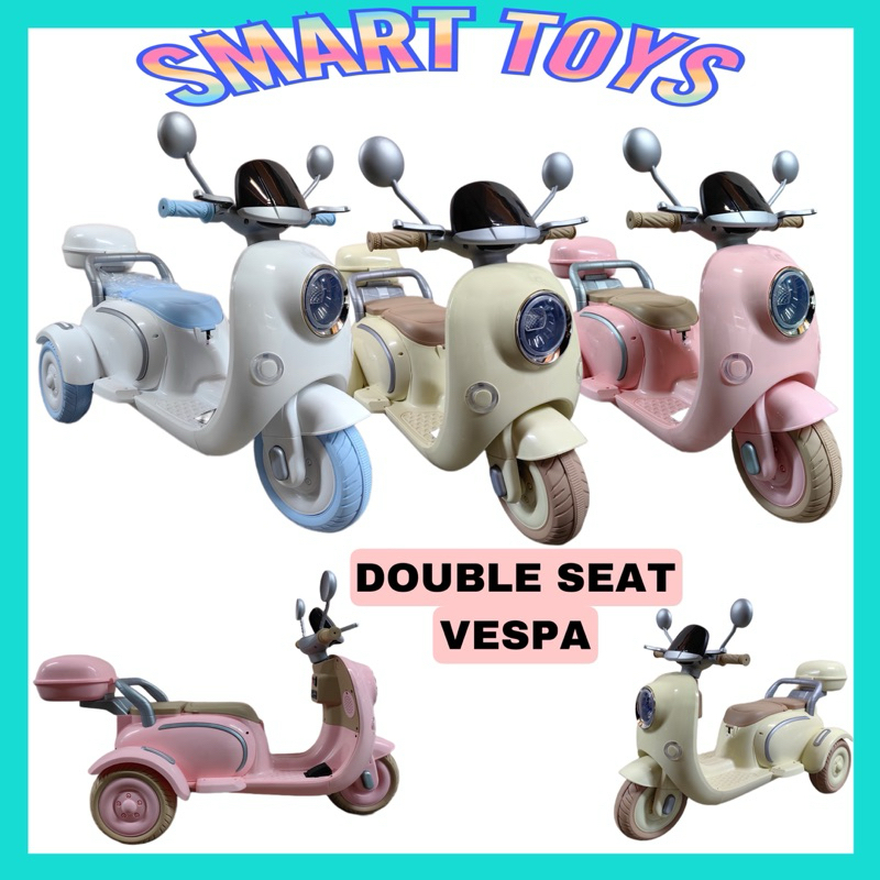 VESPA BUDAK DOUBLE SEAT baru dua seat motor budak kid ride on ...