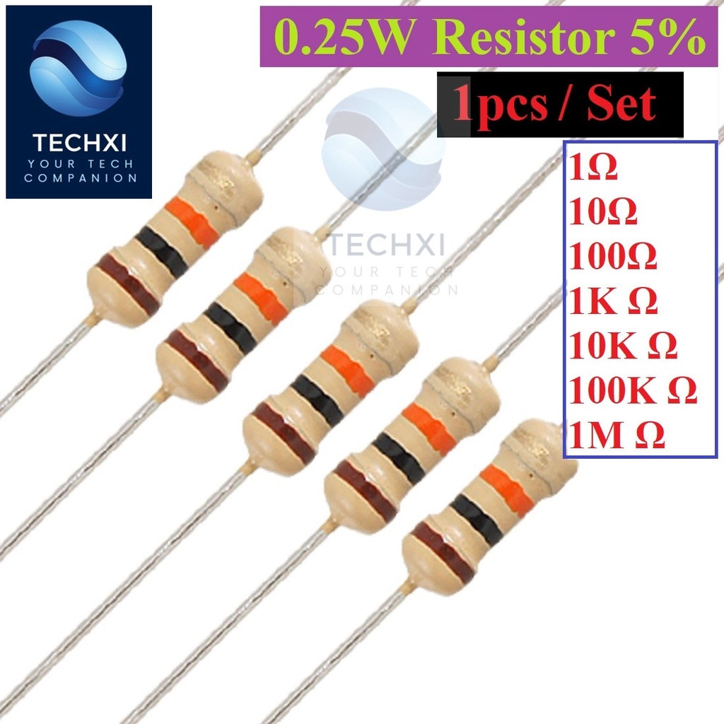 Resistor 1/4W (0.25W) Carbon Film 5% Perintang | Shopee Malaysia