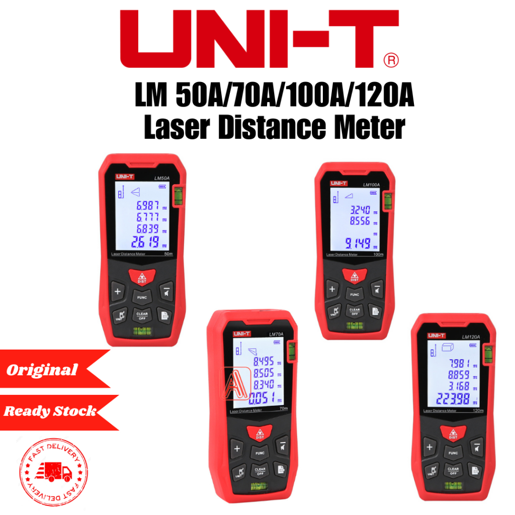 UNI-T LM40 40M / LM50A 50M / LM70A 70M / LM100A 100M / LM120A 120M / Digital Laser Distance ...