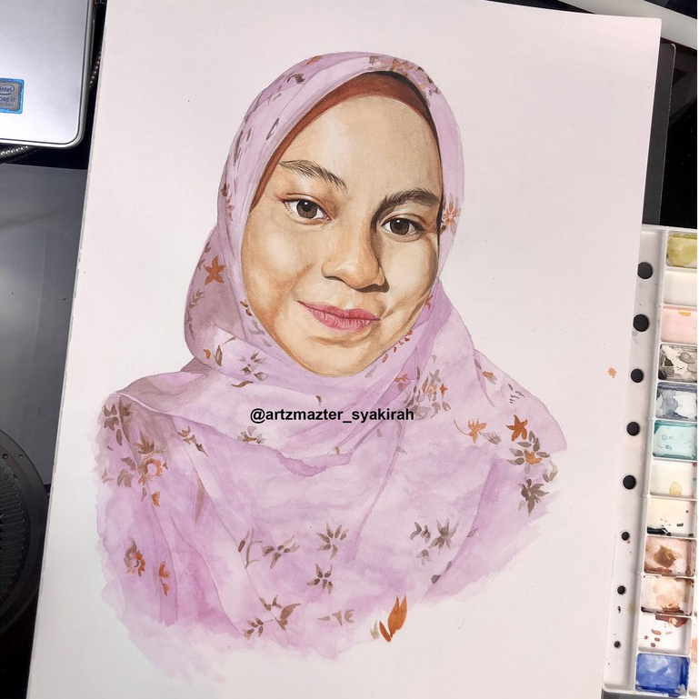 Custom Portrait Drawing Painting | Custom Lukisan Potret | Shopee Malaysia