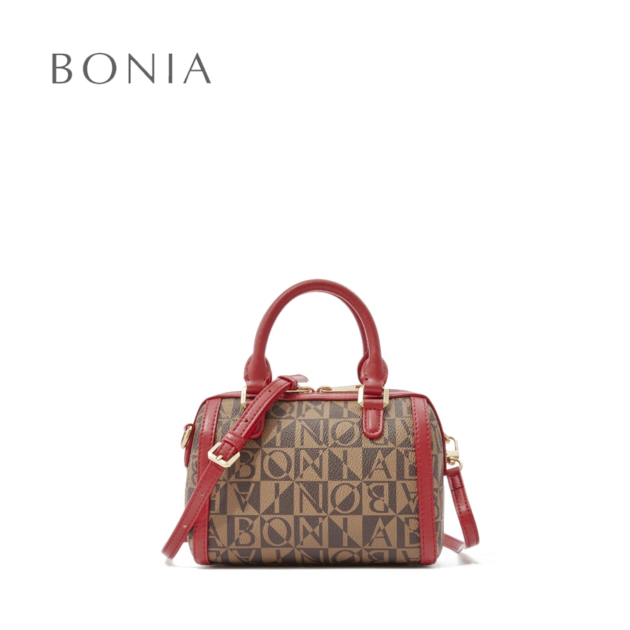 Bonia Maroon Eterna Monogram Small Satchel Bag | Shopee Malaysia