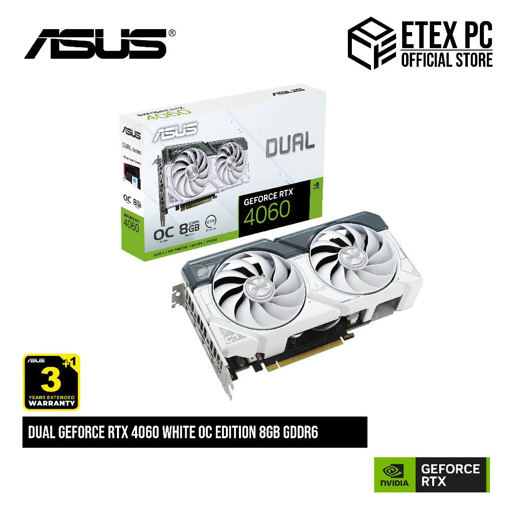 ASUS Dual GeForce RTX 4060 White OC Edition 8GB GDDR6 # DUAL-RTX4060 ...