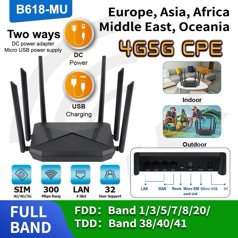 B618 4g Wireless SIM card Router 6 Antennas Fast Speed Modified modem ...