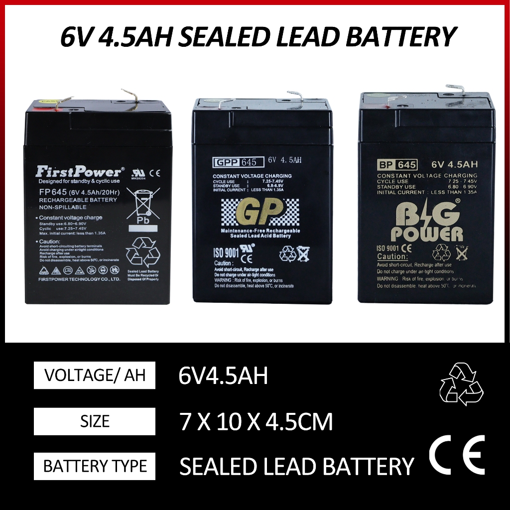 Battery 6V 4.5AH BATTERY Sealed Lead Acid Battery | Shopee Malaysia