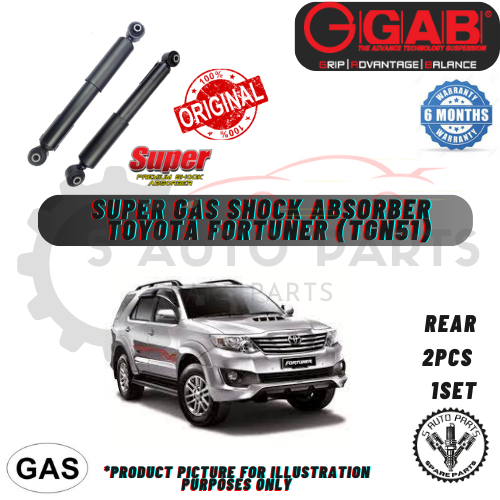 TOYOTA FORTUNER (TGN51) (REAR 2PCS) 100% ORIGINAL (GAB) SUPER GAS SHOCK ...