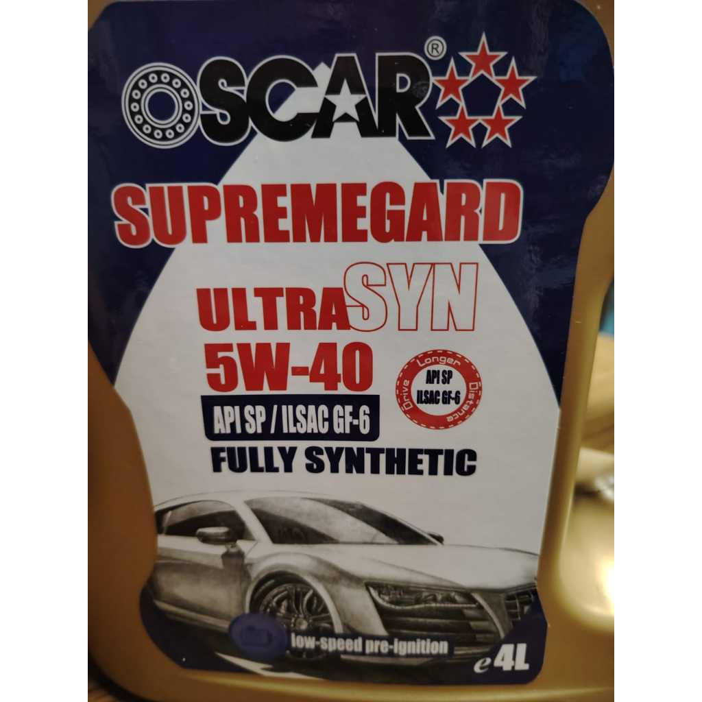 OSCAR FULLY SYNTHETIC ENGINE OIL API SP/ILSAC GF-6 5W/40 (4 LITRE ...