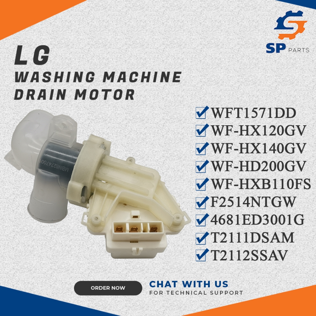 LG WASHING MACHINE DRAIN MOTOR WFT1571DD/WF-HX120GV/WF-HX140GV/WF-HD200GV/WF-HXB110FS/F2514NTGW ...