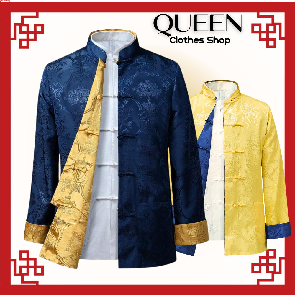 Men's Reversible Tang Suit Long Sleeve Loose Plus Size Chinese Style ...