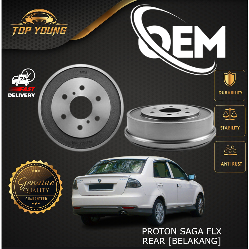 PROTON SAGA FLX REAR (BELAKANG) BRAKE DRUM BRAKE HUB BRAKE SYSTEM PRICE ...