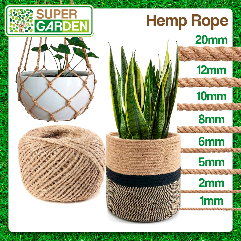 Hemp Rope 1/2/5/6/8/10/12/20mm Tali Guni Cakar Kucing Brown Jute Rope ...