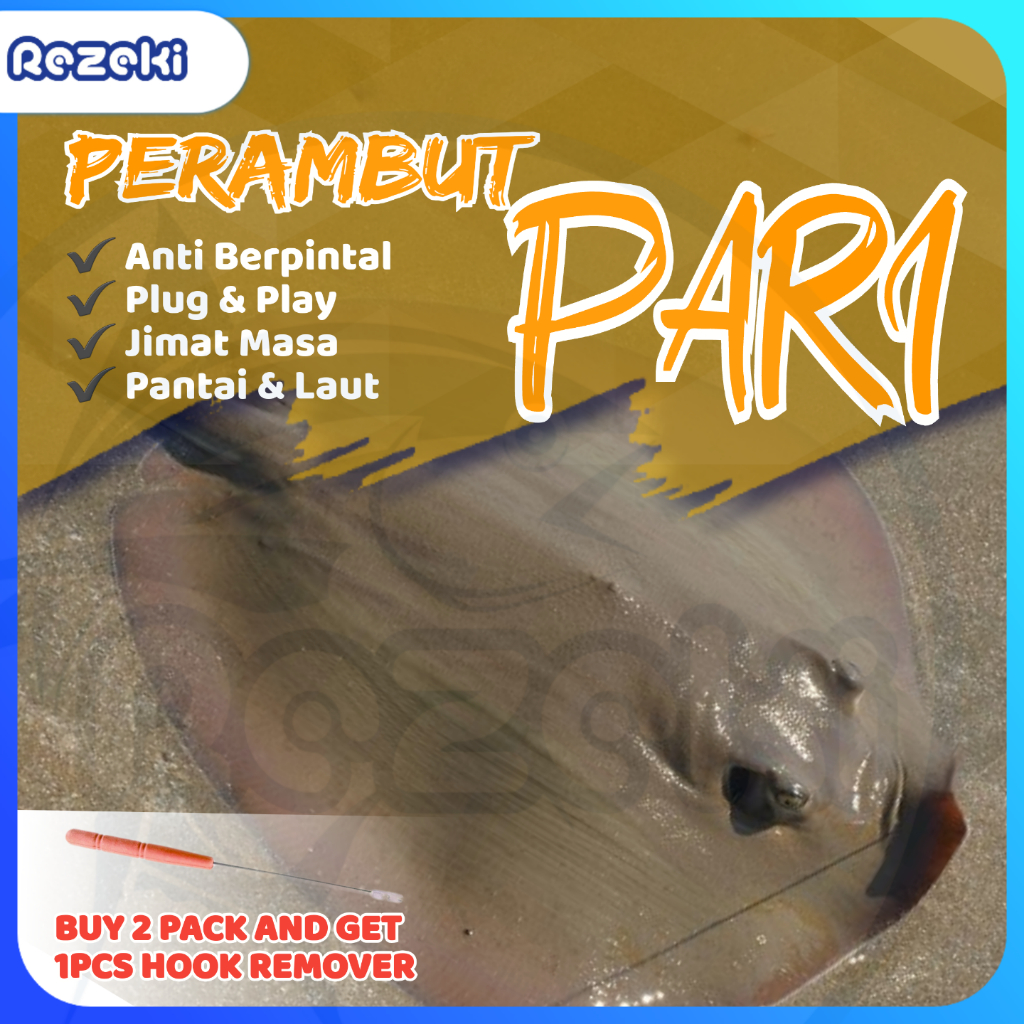 REZEKI 1Pcs Perambut Pari Mata Stainless Steel Anti Berpintal Laut dan ...