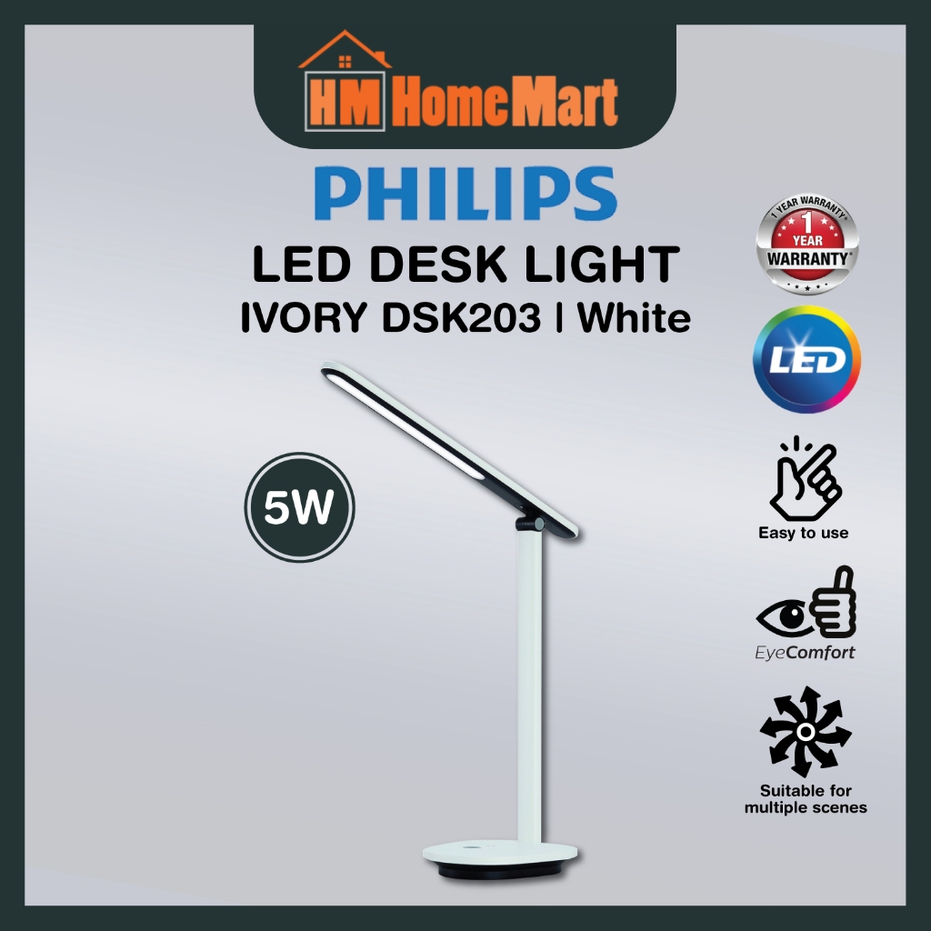 Philips Ivory DSK203 LED Desk Light 5W (1 Year Warranty) | Shopee Malaysia