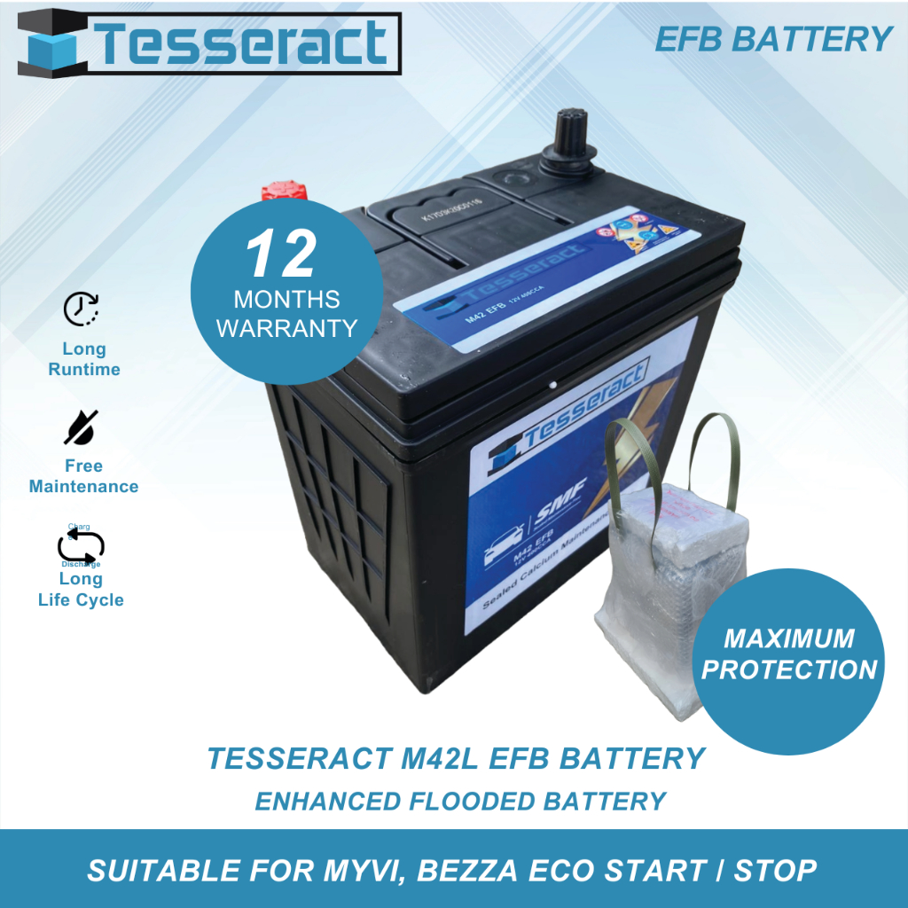 Tesseract M42 EFB Auto Start/Stop Battery - For Myvi Eco Bezza Eco ...