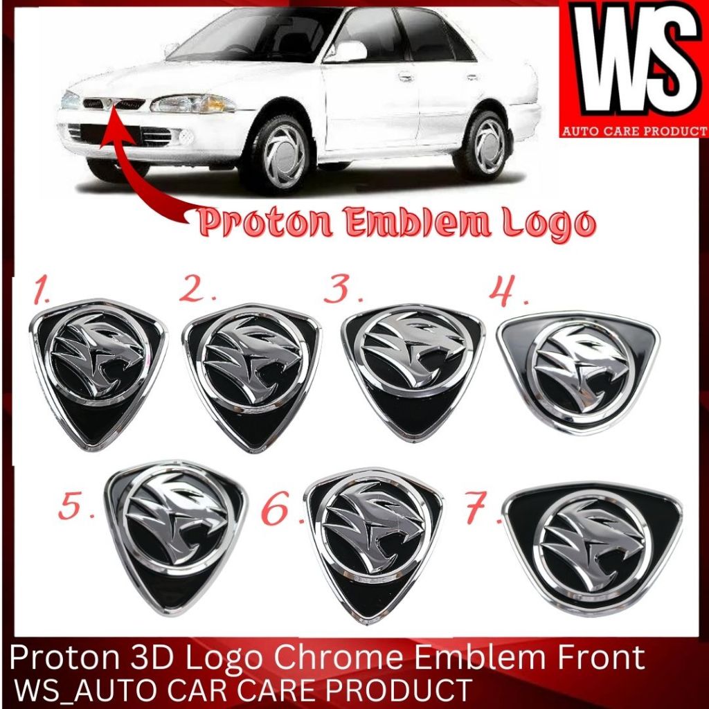 Proton 3D Logo Chrome Emblem Front & Back | Shopee Malaysia