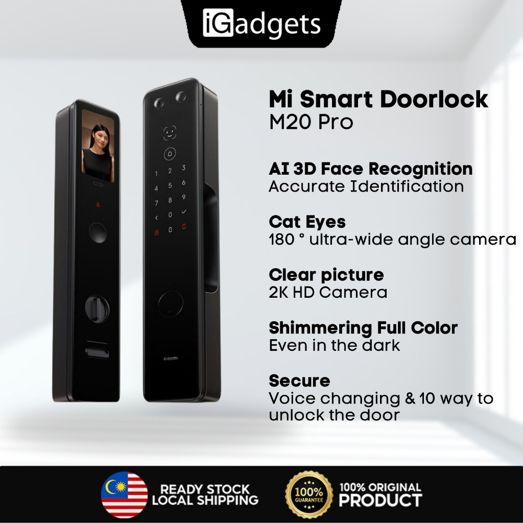Xiaomi Smart Door Lock M20 PRO Face Recognition Fingerprint Bluetooth 小米智能门锁M20 PRO (XMZNMST06LK ...