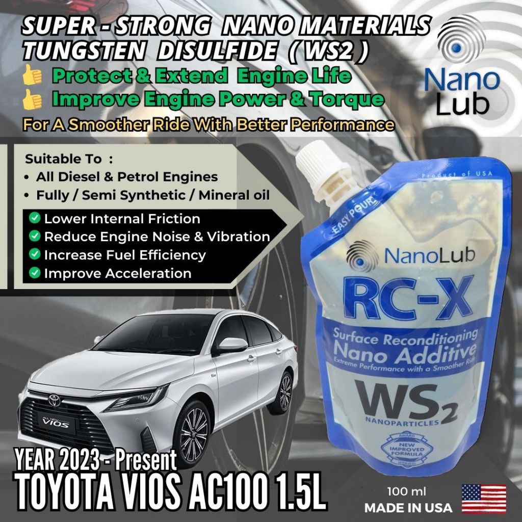 NanoLub RCX WS2 Engine Oil Additive - Toyota Vios AC100 1.5L ( Year ...
