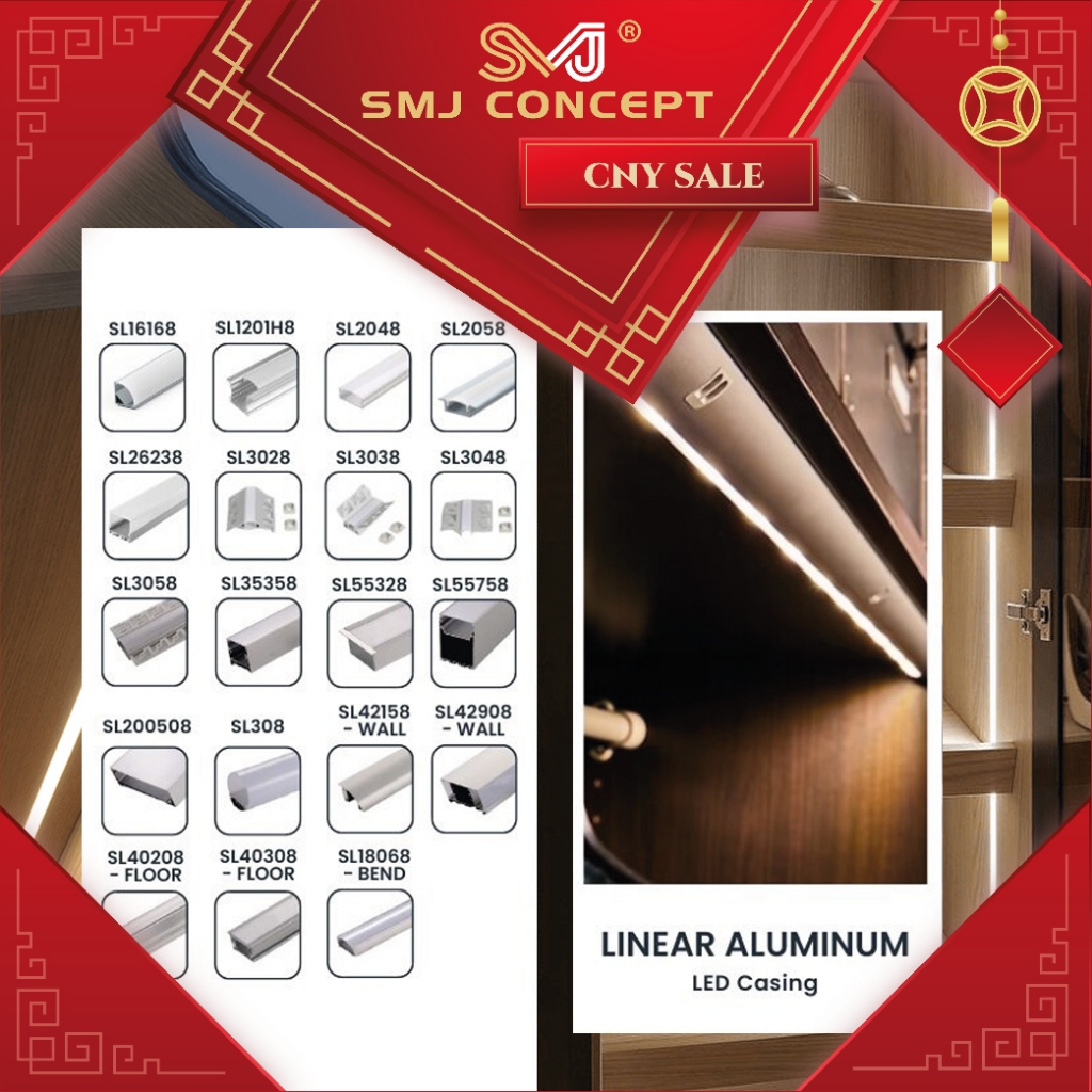 SMJ Linear Aluminum Profile LED Casing LED Linear Light Aluminum Alloy ...