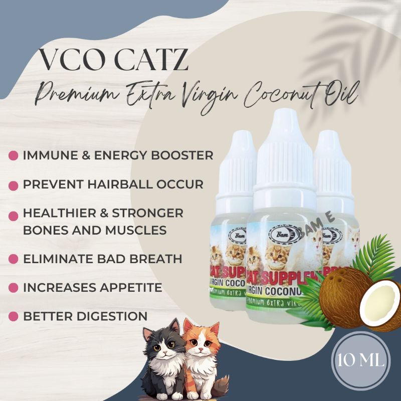 VCO Catz Cat Supplement Extra Virgin Coconut Oil Premium 10ml minyak ...