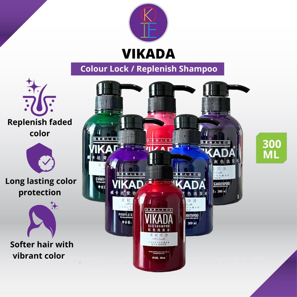 Vikada Hair Color Shampoo - 300ml (Color Lock/Replenish Shampoo ...