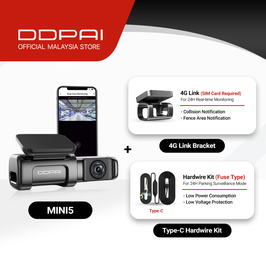 DDPAI Dash Cam MINI5 4K 2160P Car Camera Dash Cam Wifi Auto Drive ...