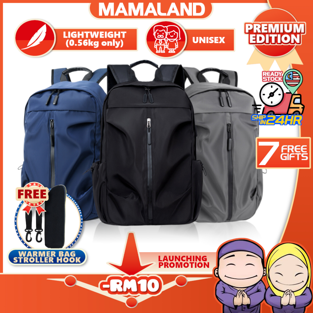 【COD; Free 8】Mamaland™ Carry All Lightweight Waterproof Unisex Multifunction Diaper Laptop ...