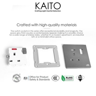 KAITO 13A Switch Socket Outlet 【USB + TYPE C】 USB Power Wall Plug ...