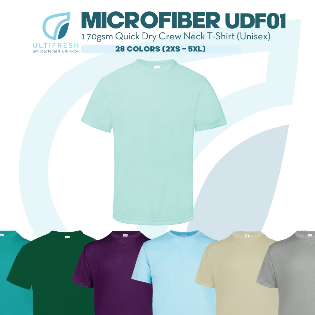 ULTIFRESH Plain T Shirt Jersey Microfiber Tshirt Jersi Quick Dry Slim ...