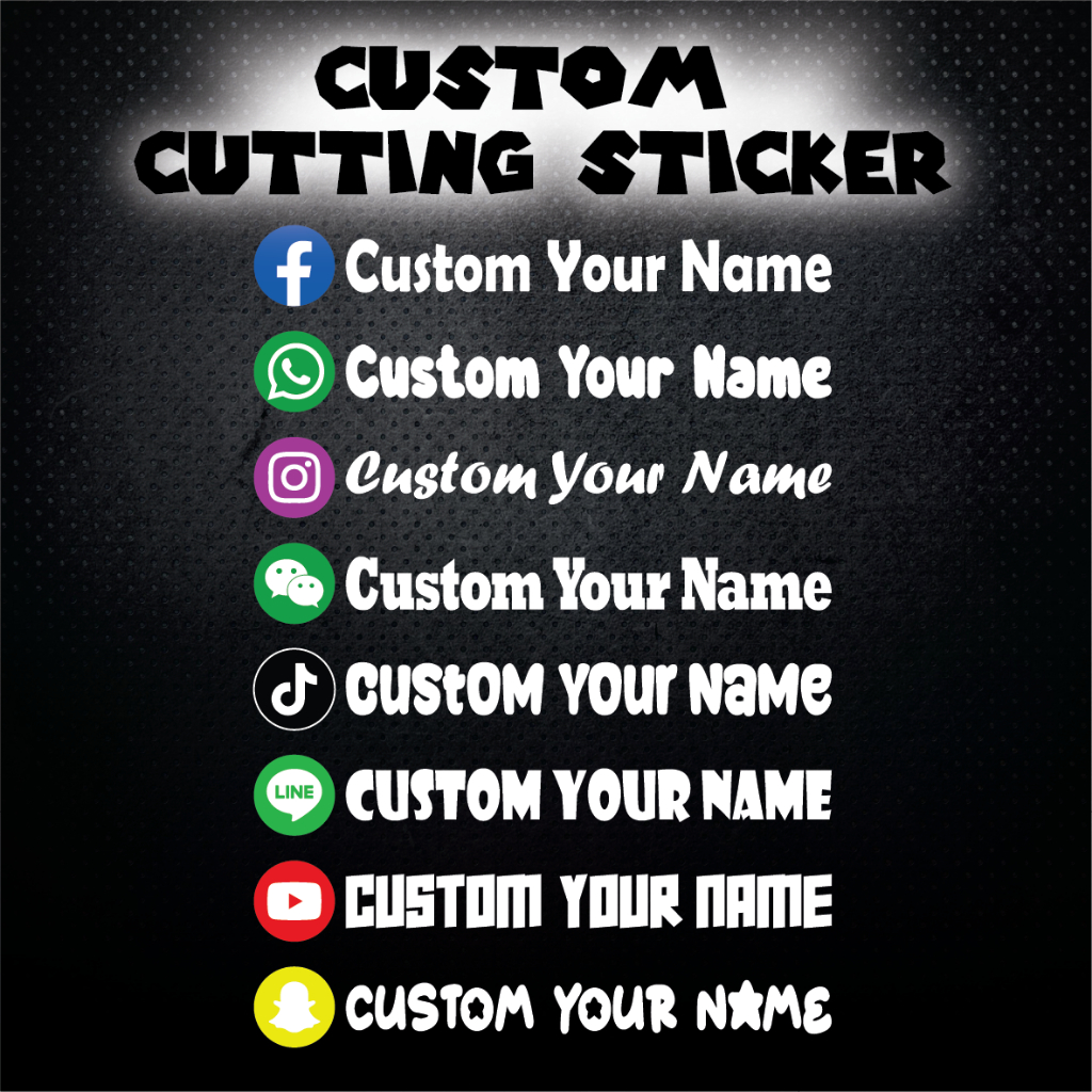 CUSTOM CUTTING STICKER NAMA & SOCIAL MEDIA LOGO 🔥CUTTING STICKER 🔥 ...