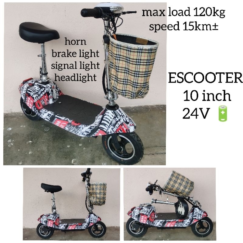 VVM: SKUTER ELTETRIK 24V ESCOOTER 10' TAYAR TUBE ISI ANGIN BASIKAL ...